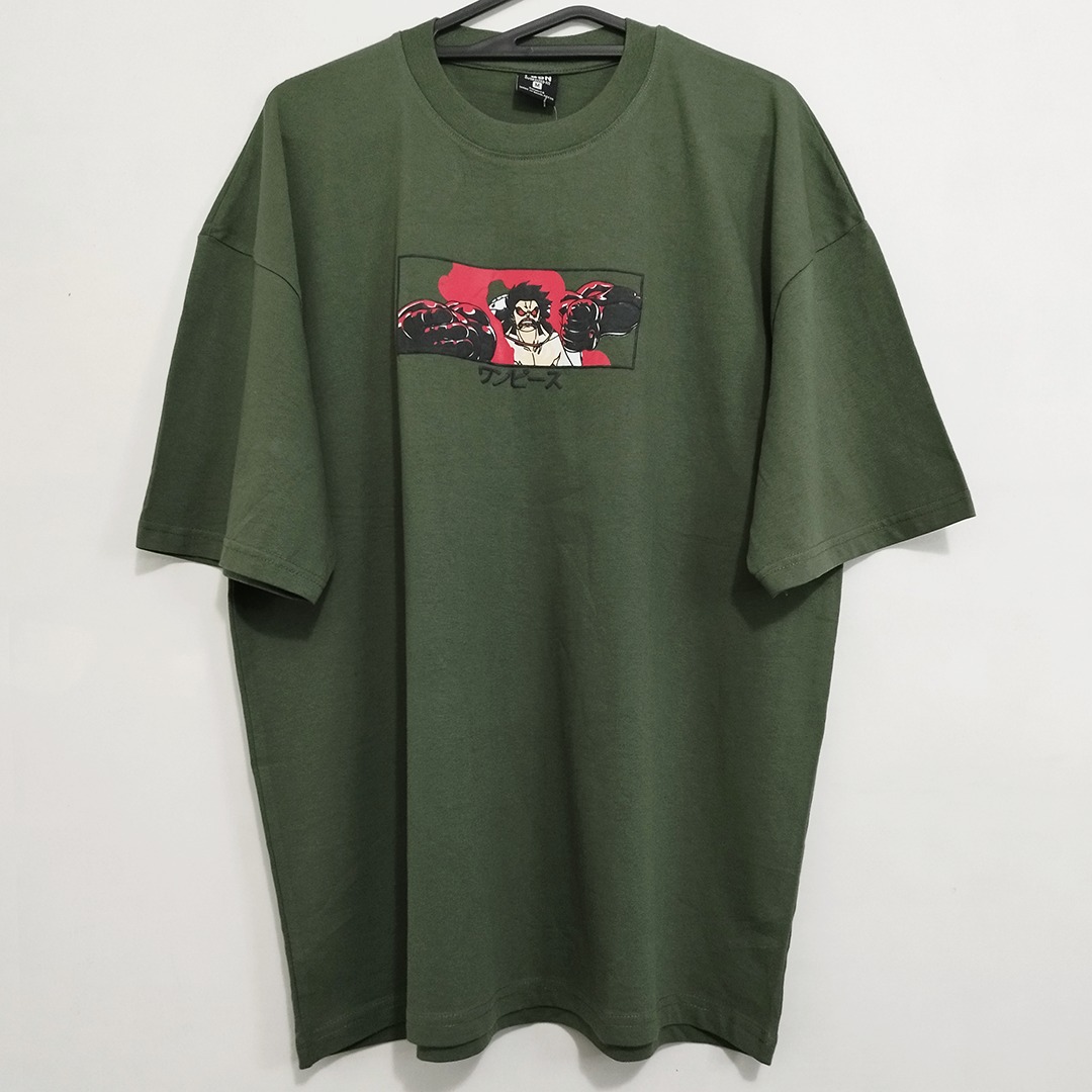 Luffy Gear 4 T-shirt - Anime One Piece - Monkey D. Luffy - Army Green ...