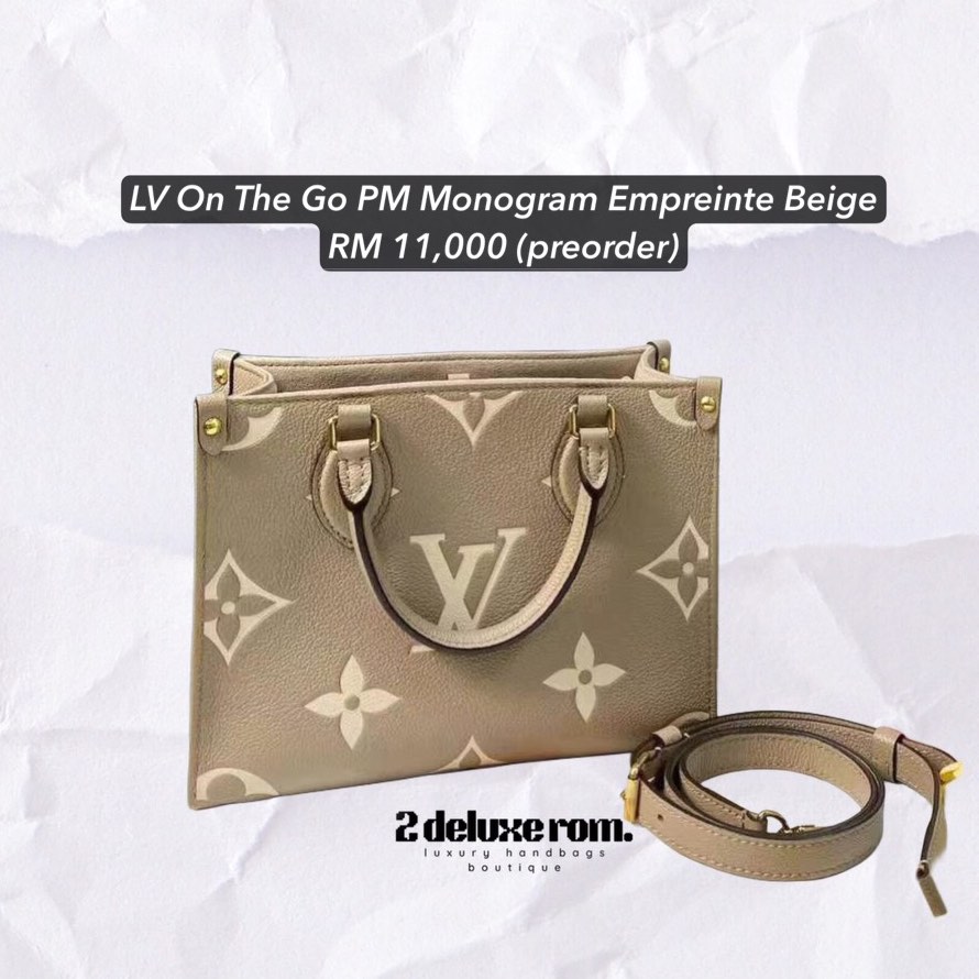 LV On The Go PM Monogram Empreinte Beige | FIXED PRICE, Luxury, Bags ...