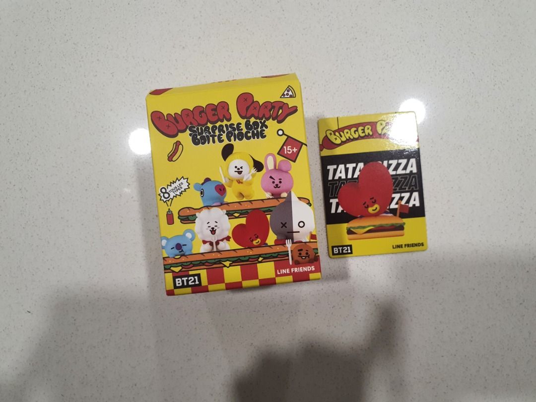 MINISO BT21 Burger Party Series - TATA BT21汉堡盲盒 (全新）, Hobbies & Toys ...