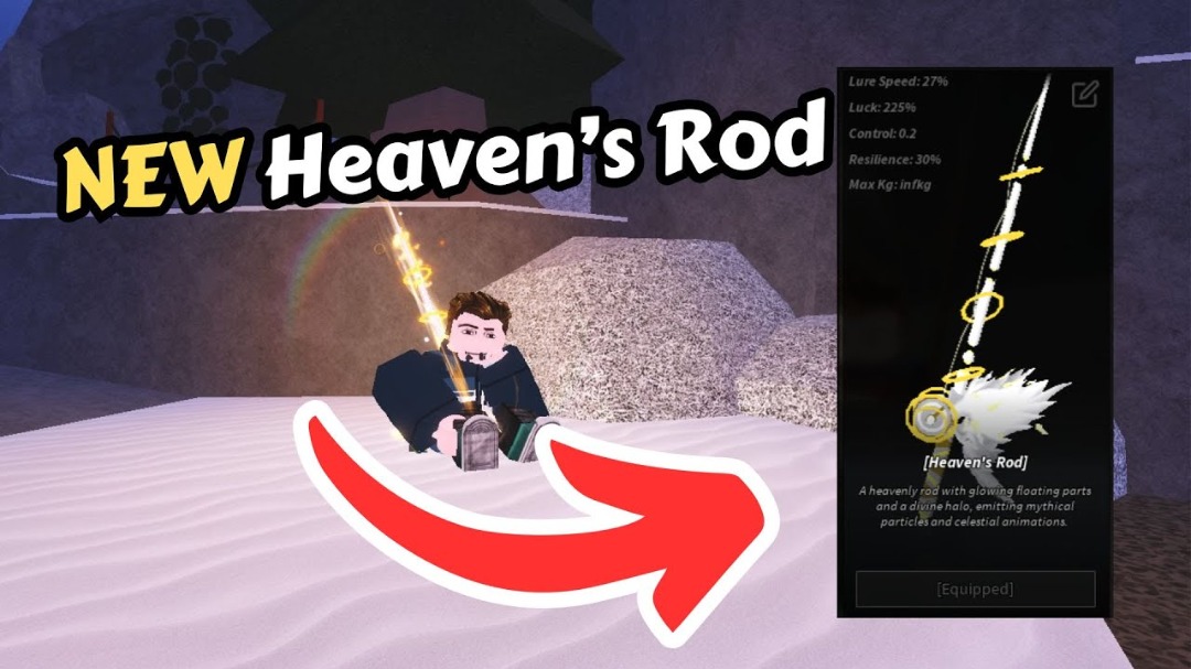 NEW RAREST ROD SERVICE HEAVENS ROD CHEAPEST FISCH, Video Gaming, Gaming ...