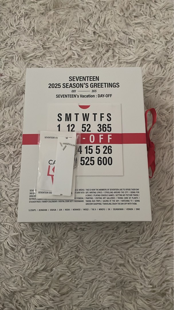 OUTBOX DIGICODE SET SILVER CHAIN PAPER CHARM 2025 SEASONS GREETINGS SG SEVENTEEN SVT 2025 PC ...