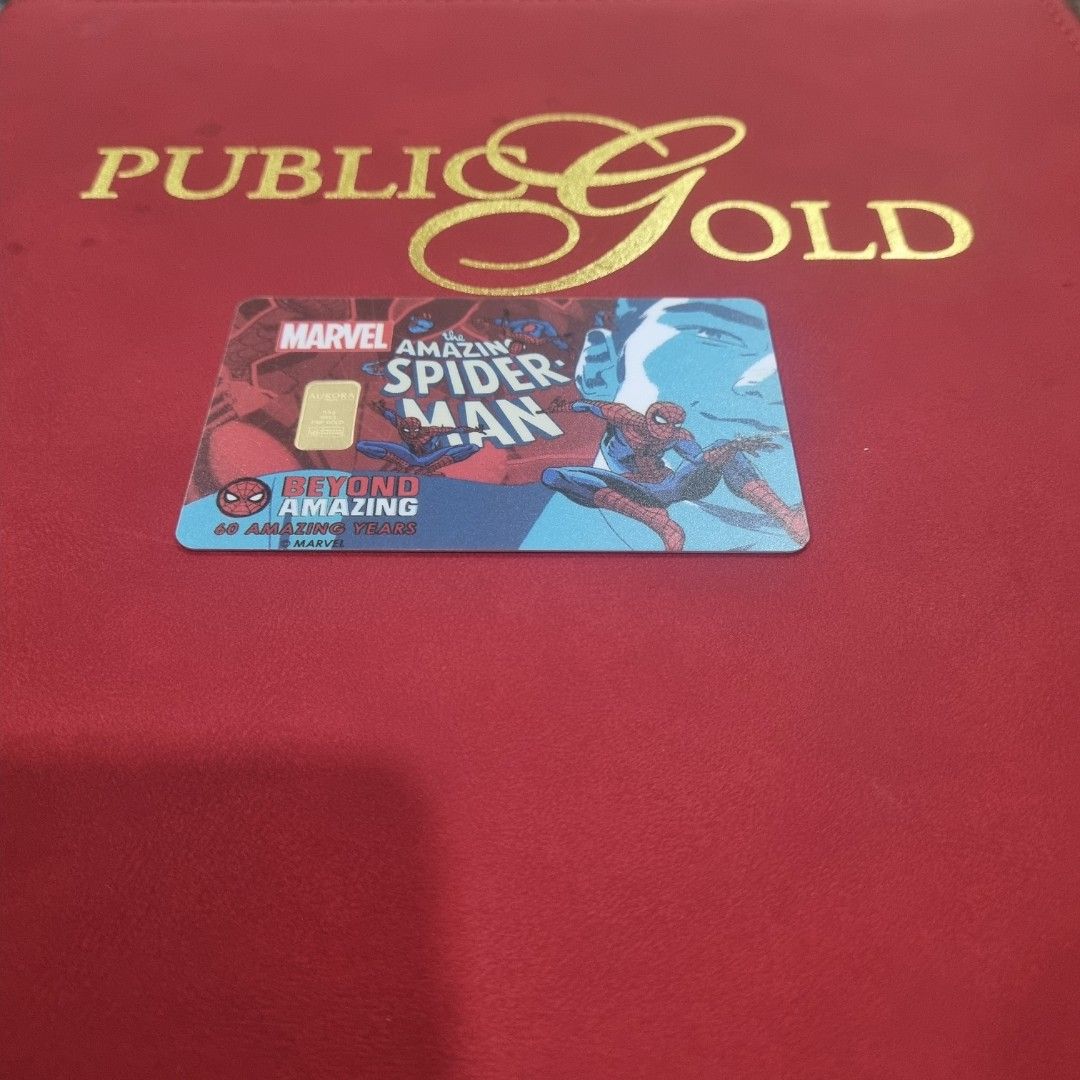 Public Gold x Aurora 0.5 Gold Bar 999.9 Spiderman, Hobbies & Toys ...
