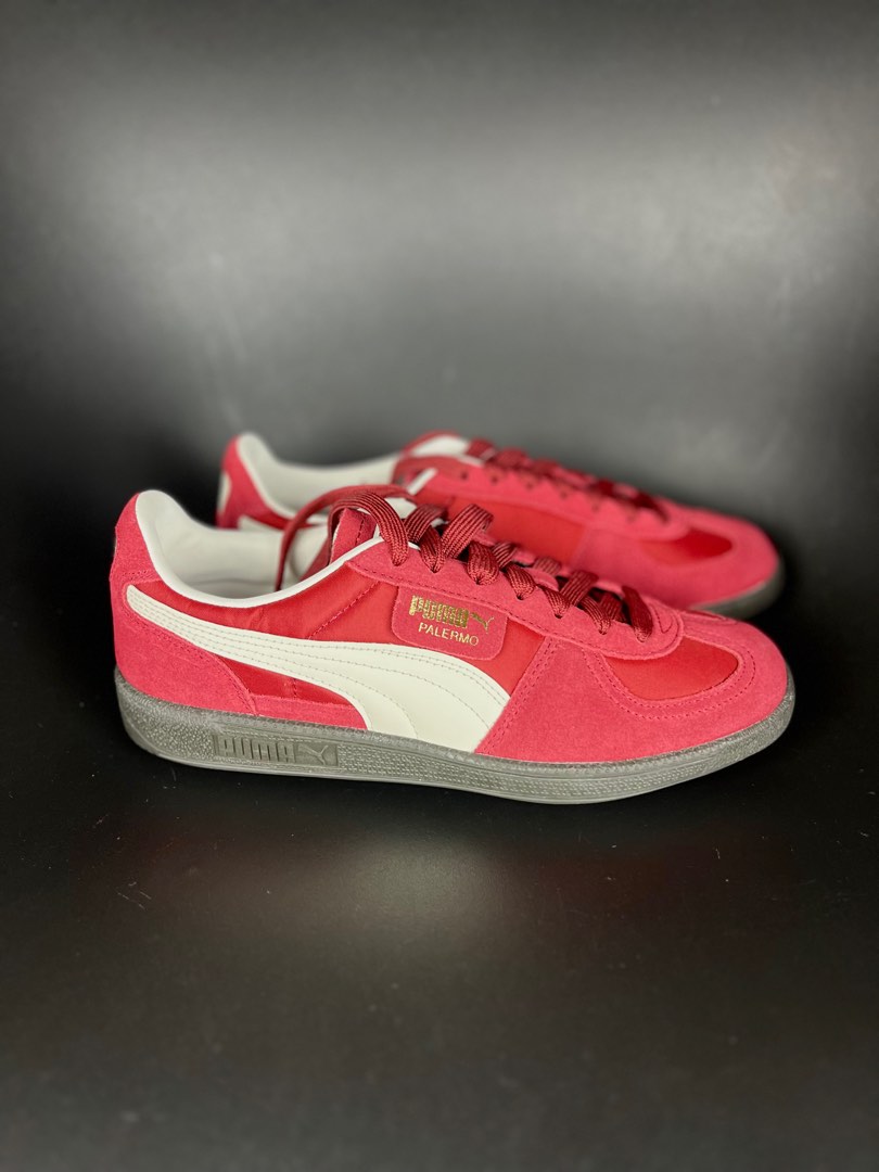 Puma palermo red intense, Fesyen Pria, Sepatu , Sneakers di Carousell