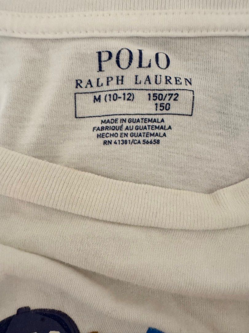 Ralph Lauren Polo Bear Logo Cotton Jersey Tee (ORI), Babies & Kids, Babies & Kids Fashion on ...