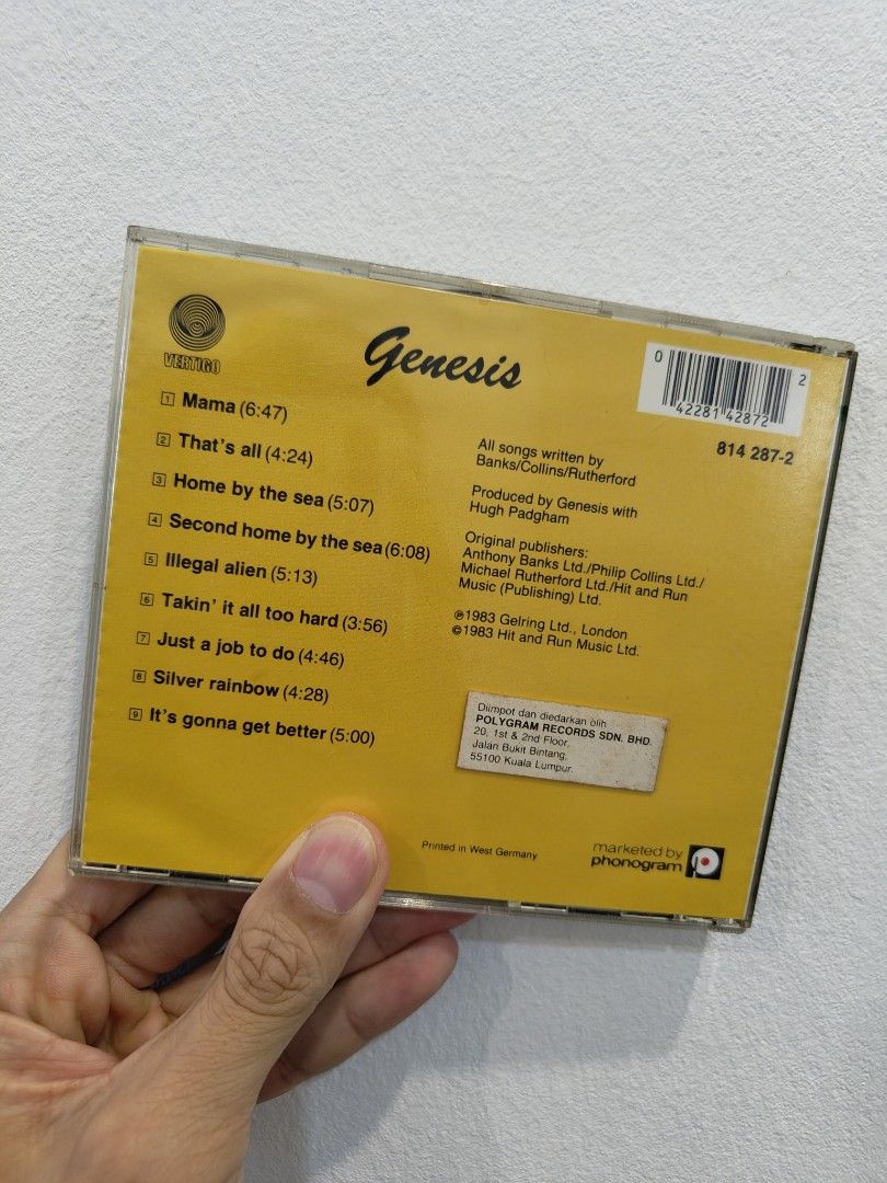 Rare Genesis Cd English Rock Band Electronic Made In West Germany 1987 ...