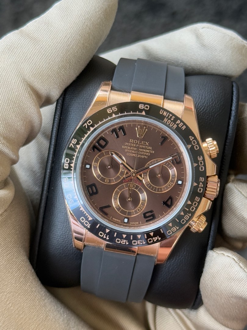Rolex Daytona Chronograph Choco Oysterflex, Luxury, Watches on Carousell