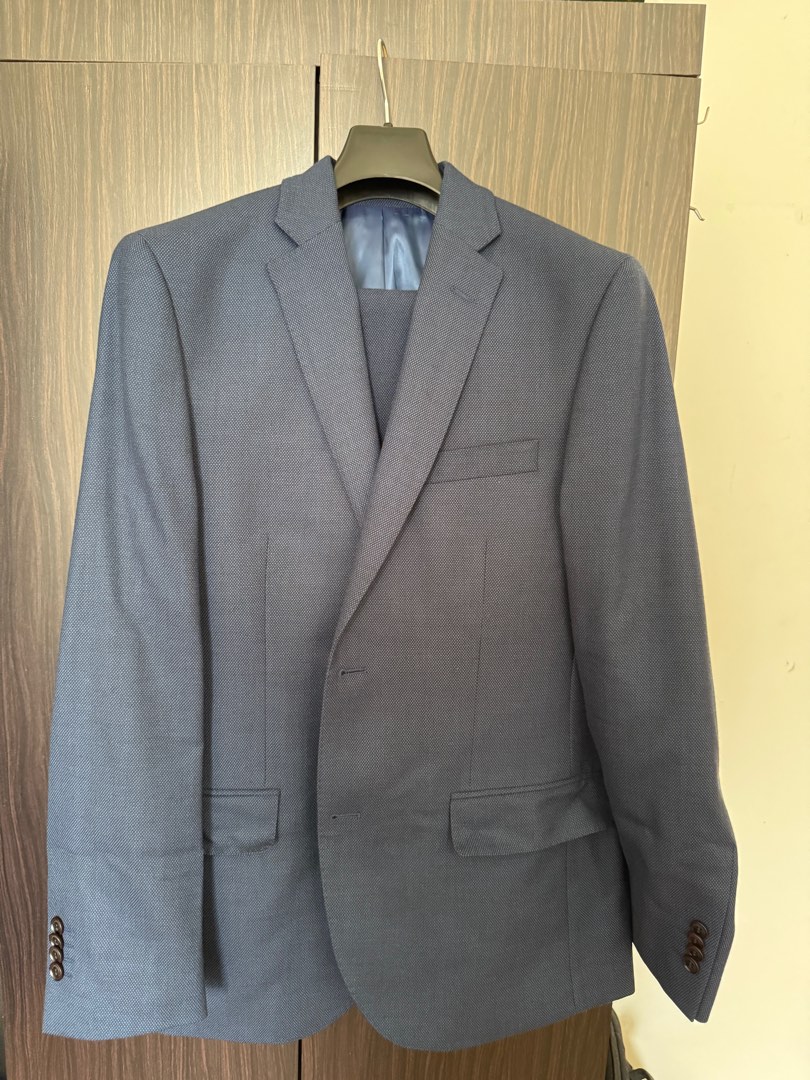 Sacoor Men Suits Navy Blue, Men's Fashion, Tops & Sets, Formal Shirts ...