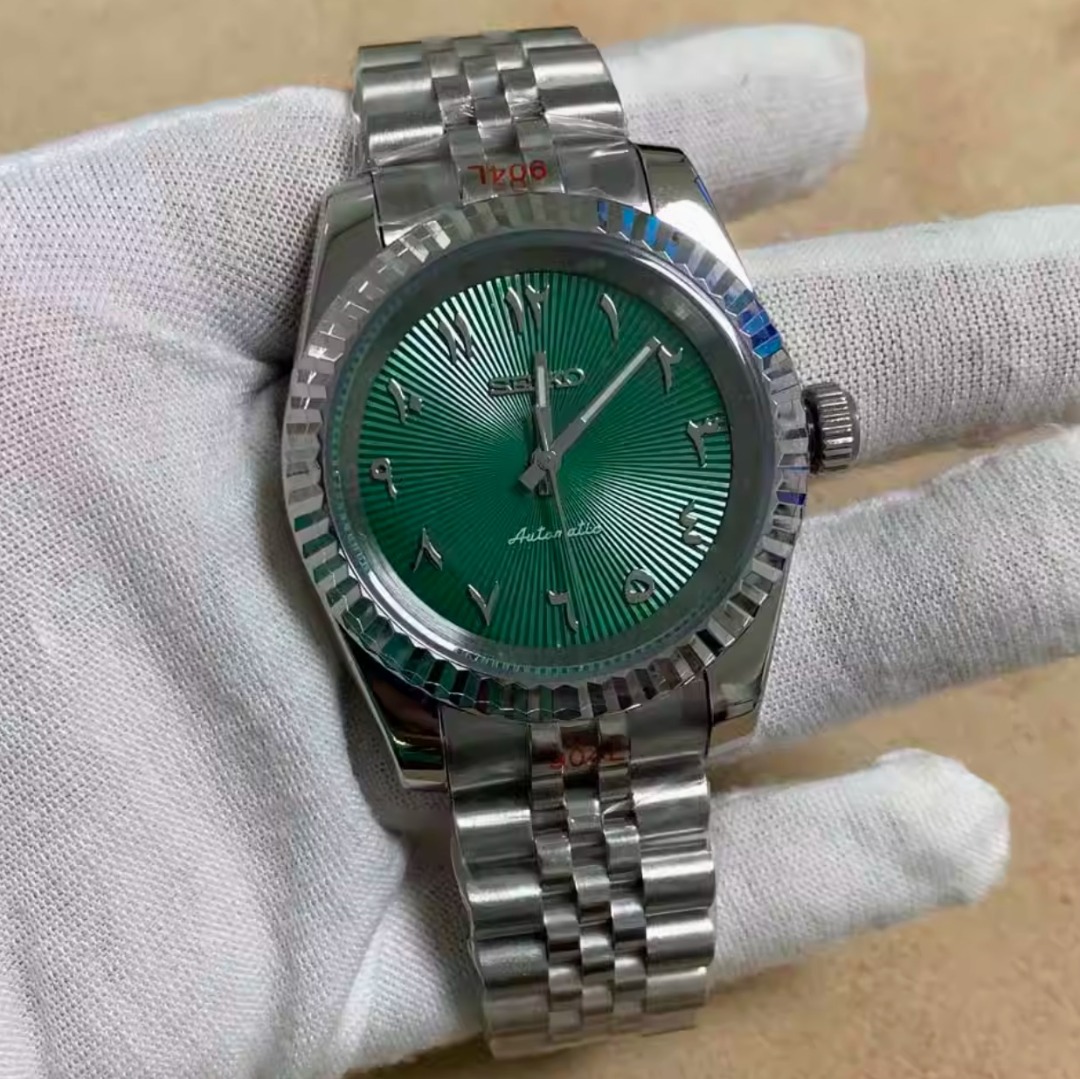 Seiko Arabic Green Dial 36mm 39mm, Men's Fashion, Watches & Accessories ...