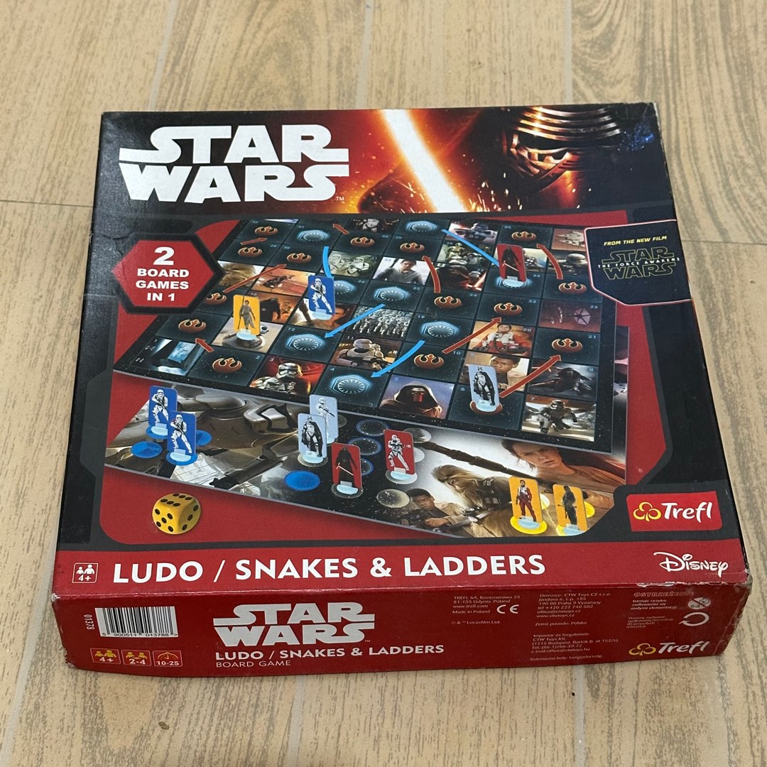 Star Wars 2 in 1 Board Game Snakes Ladders Ludo, Hobbies & Toys, Toys ...