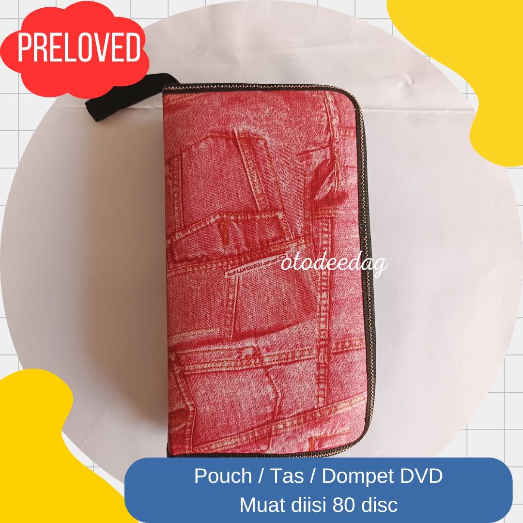 Tas Kaset Pouch Dompet Tempat Penyimpanan 80 Disc Storage Bag DVD CD VCD Preloved Bekas, Musik ...