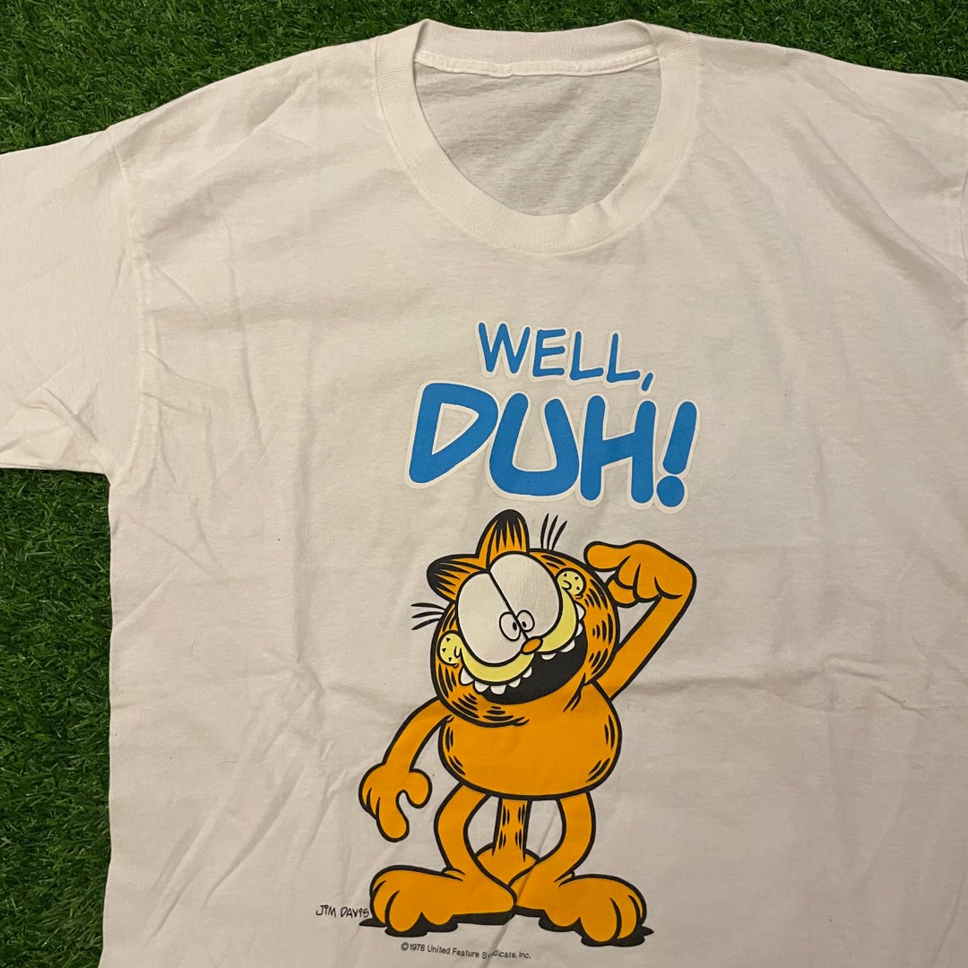 Vintage 1978 Garfield Solo Well Duh Shirt, Women's Fashion, Tops, Shirts on Carousell