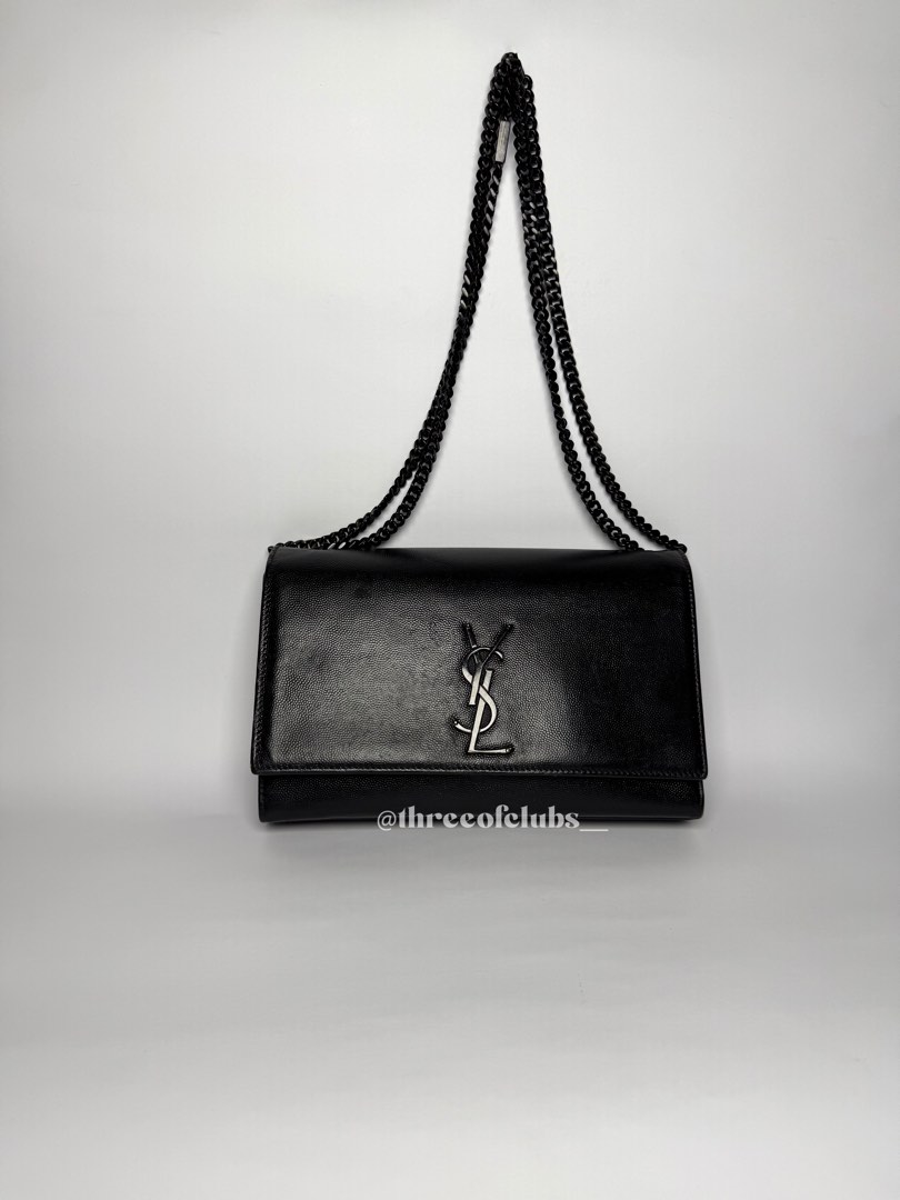 YSL Kate Medium Classic Monogram Satchel Black Crossbody Bag, Luxury ...