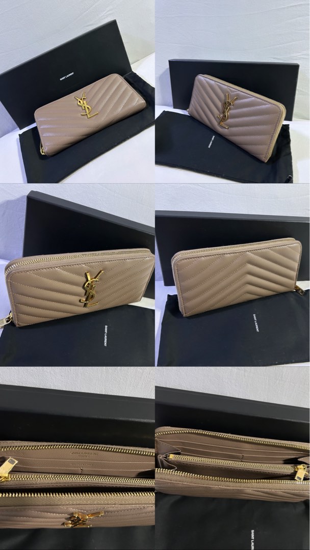 YSL Long Wallet in Beige, Luxury, Bags & Wallets on Carousell