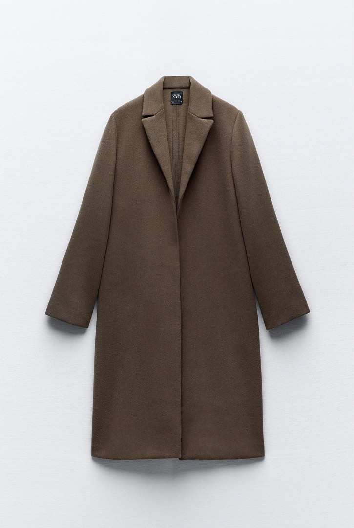 ZARA Felt Texture Coat, Women's Fashion, Coats, Jackets and Outerwear ...