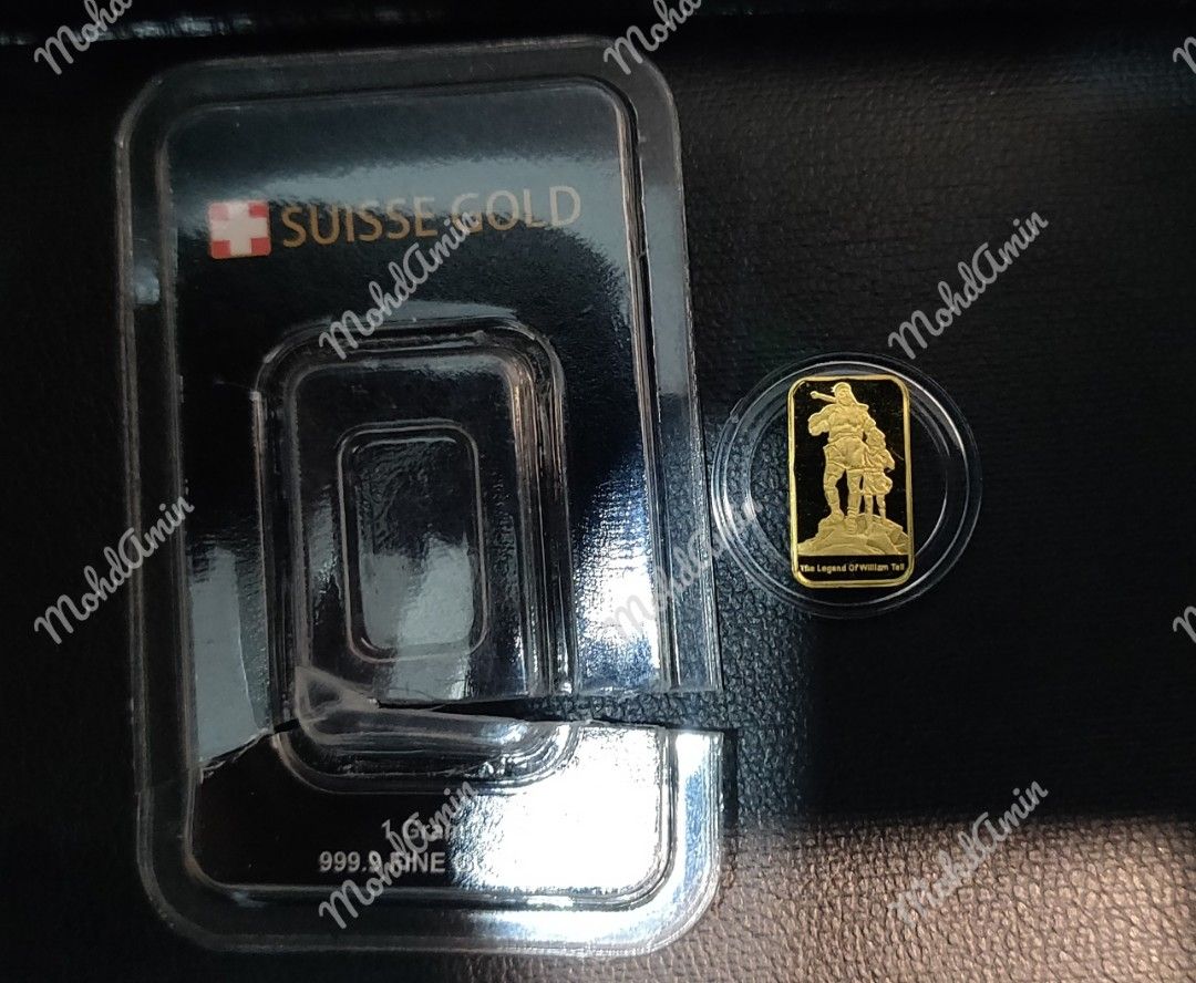 1 gram Gold Bar Emas 999.9 Suisse Gold The Legend of William Tell ...