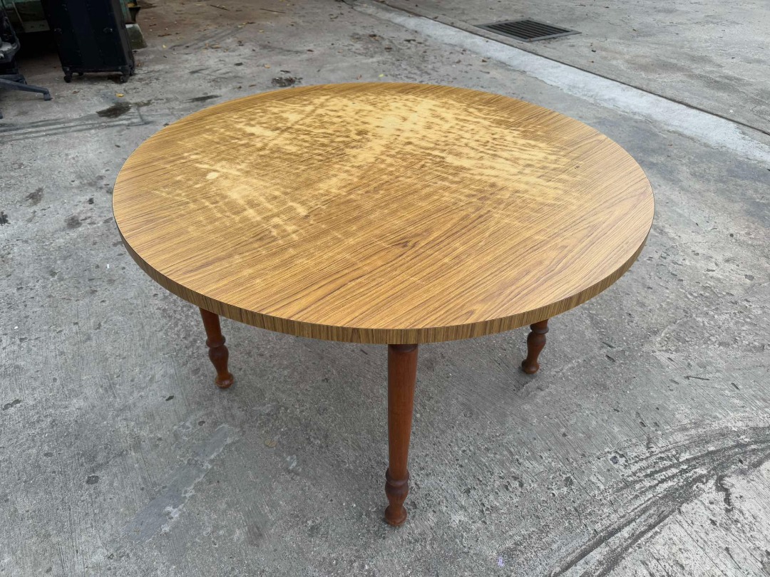 4ft Vintage Solid Round Table Dining Meja Makan, Furniture & Home ...