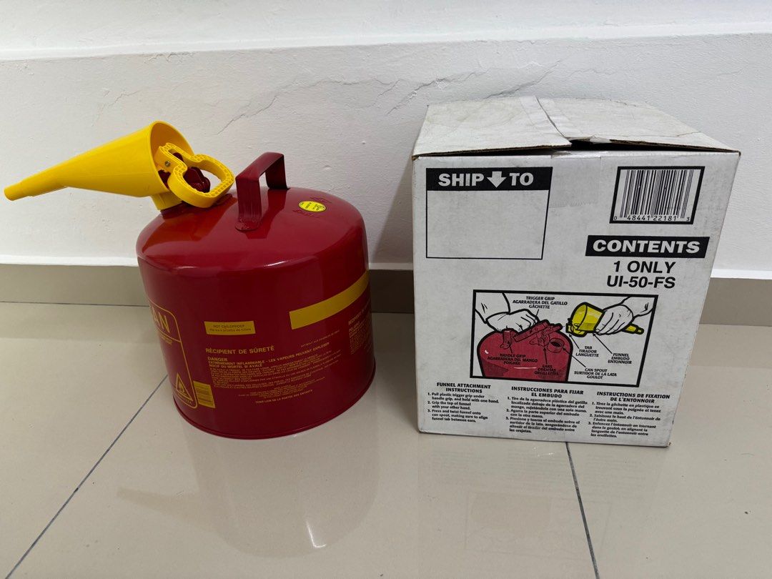 5 Gallon Steel Safety Can for Flammables, Type I, Flame Arrester ...