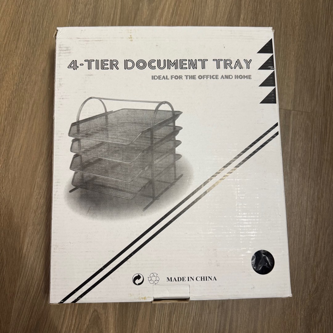 四層文件架 辦公桌收納 4 tier document tray, 傢俬＆家居, 傢俬, 櫃子、組合櫃及置物架 - Carousell