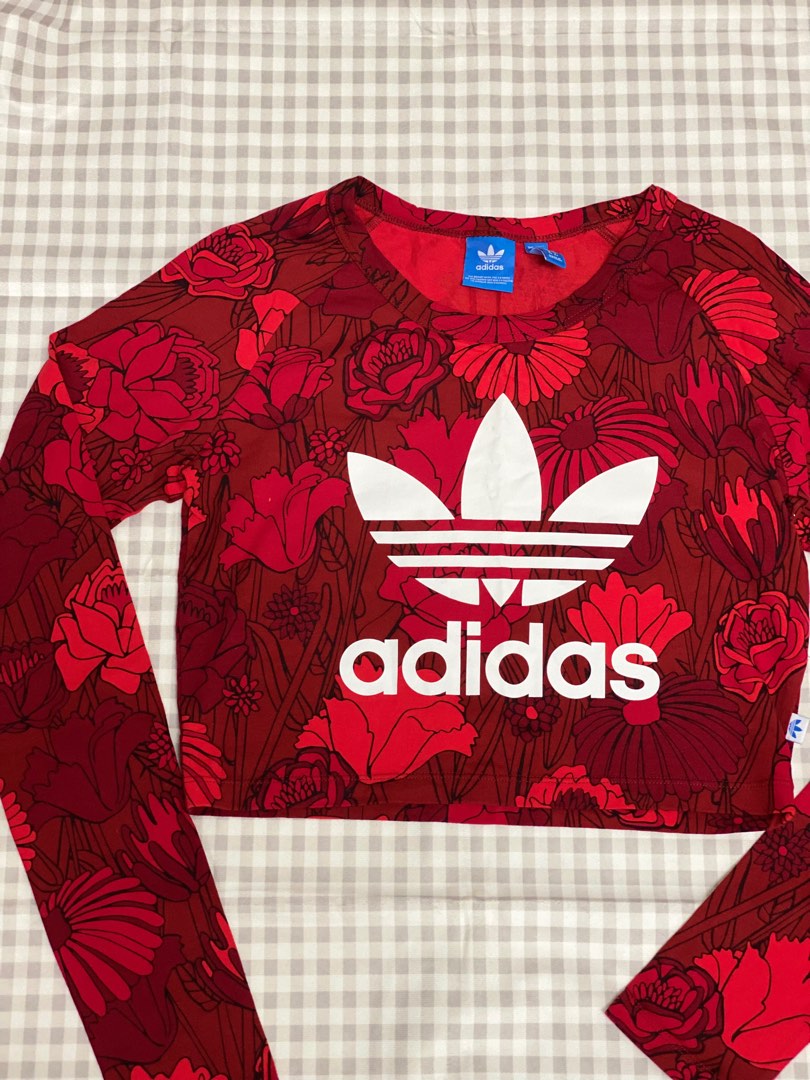 Adidas red top, Women's Fashion, Activewear on Carousell