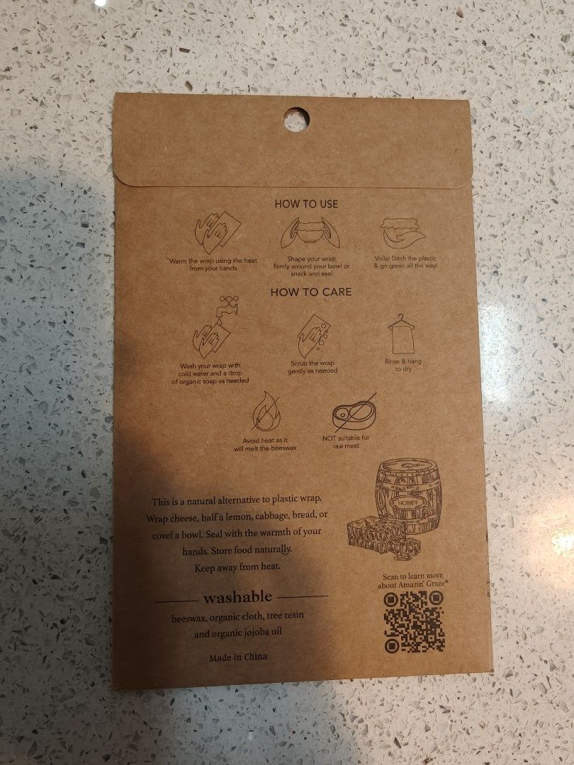 Amazin' Graze Beeswax Food Wrap - Sustainable Storage, Reduces Micro ...