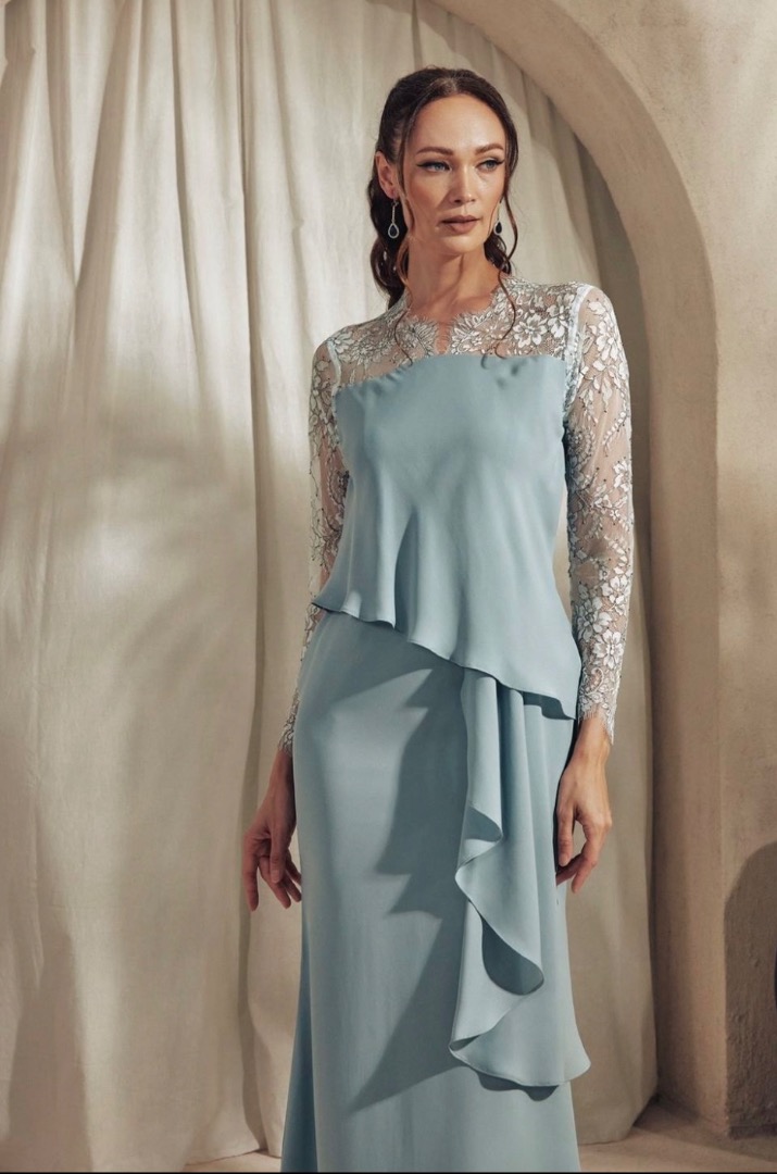 atelier mia sandra juliet in teal blue, Women's Fashion, Muslimah ...