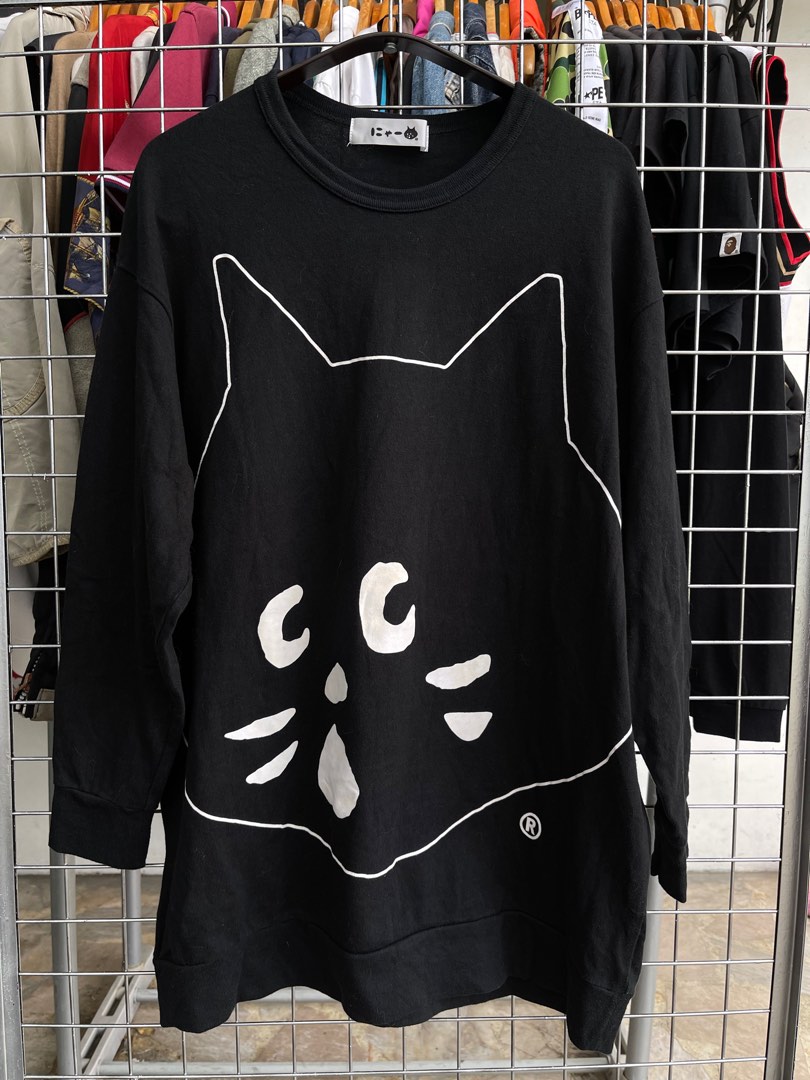 Authentic Rare Issey Miyake Ne-Net Cat Big Logo Crewneck Longsleeve ...