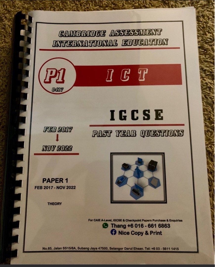 Cambridge IGCSE ICT P1 Past Papers, Hobbies & Toys, Books & Magazines, Textbooks on Carousell