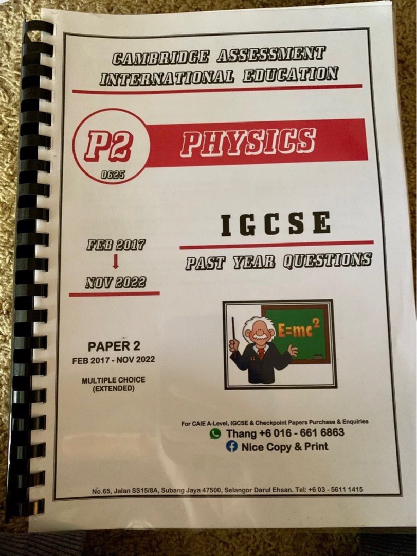 Cambridge IGCSE Physics P2 Past Papers, Hobbies & Toys, Books & Magazines, Textbooks on Carousell