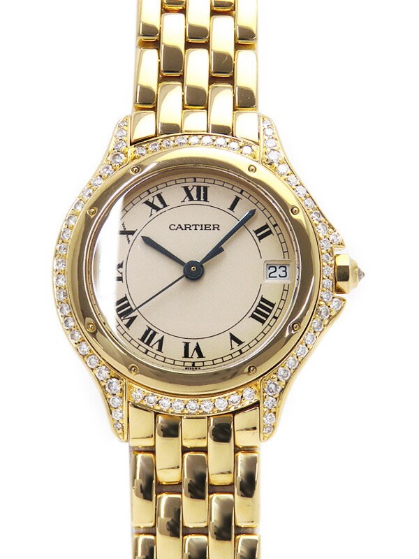 Cartier Cougar Figaro Watch SM Diamond WF8002B9 Ladies Quartz, Luxury ...