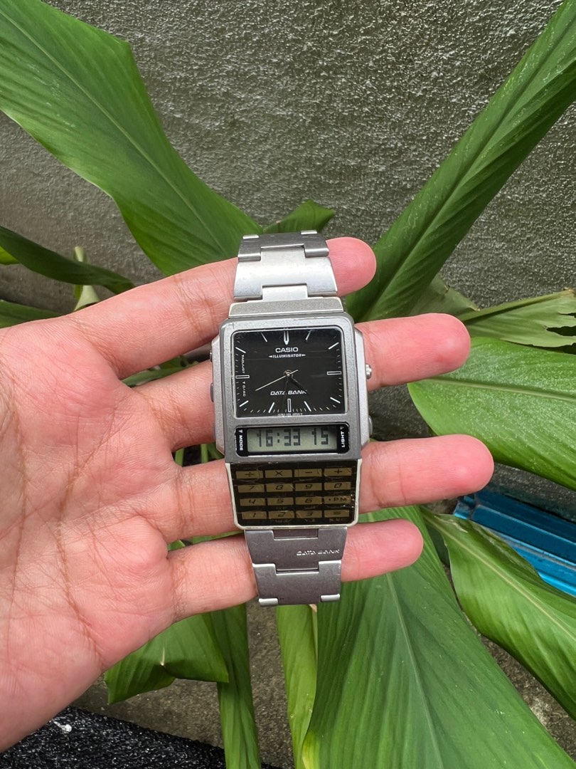 Casio Data Bank ABC-31 Calculator Rare digi-Analog Watch Illuminator ...