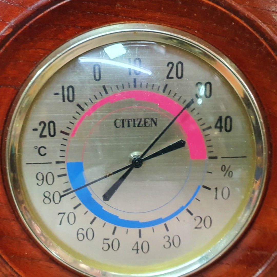 Citizen Hygrometer Wood Kaji Ship Showa Retro Antique Wooden Ship ...