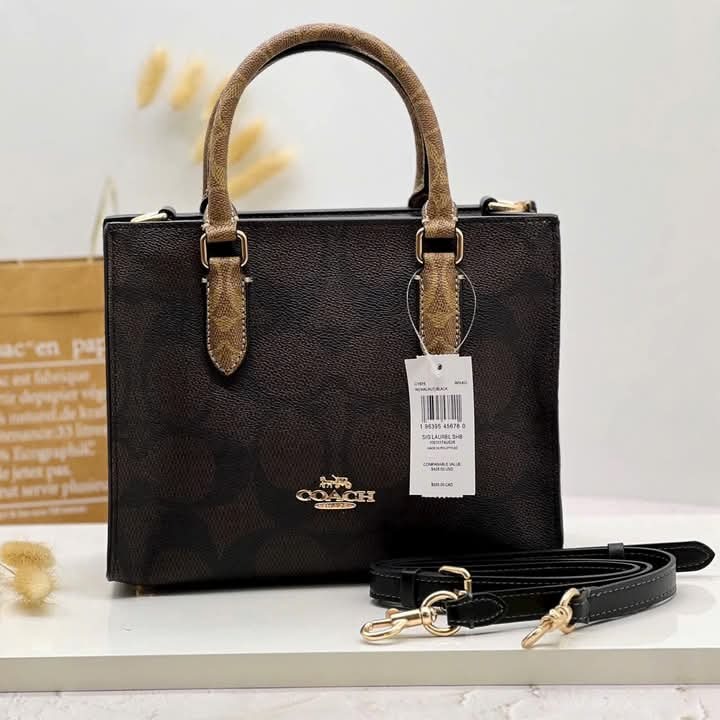 Coach Maggie Small Tote Bag In Blocked Signature Canvas, Women's ...