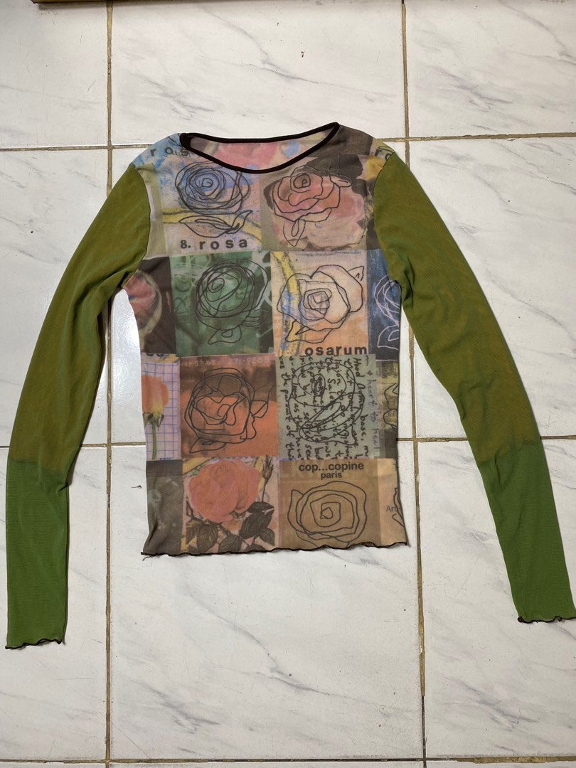 Cop Copine - Paris Printed Mesh L/s, Women's Fashion, Tops, Longsleeves ...