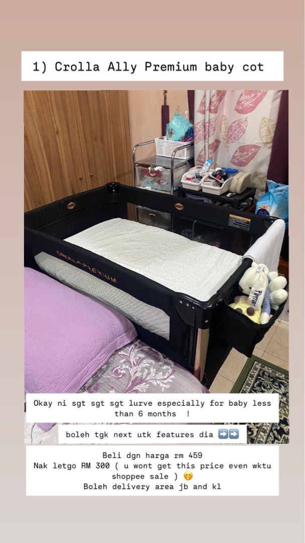 Crolla Ally Premium Baby cot, Babies & Kids, Baby Nursery & Kids ...