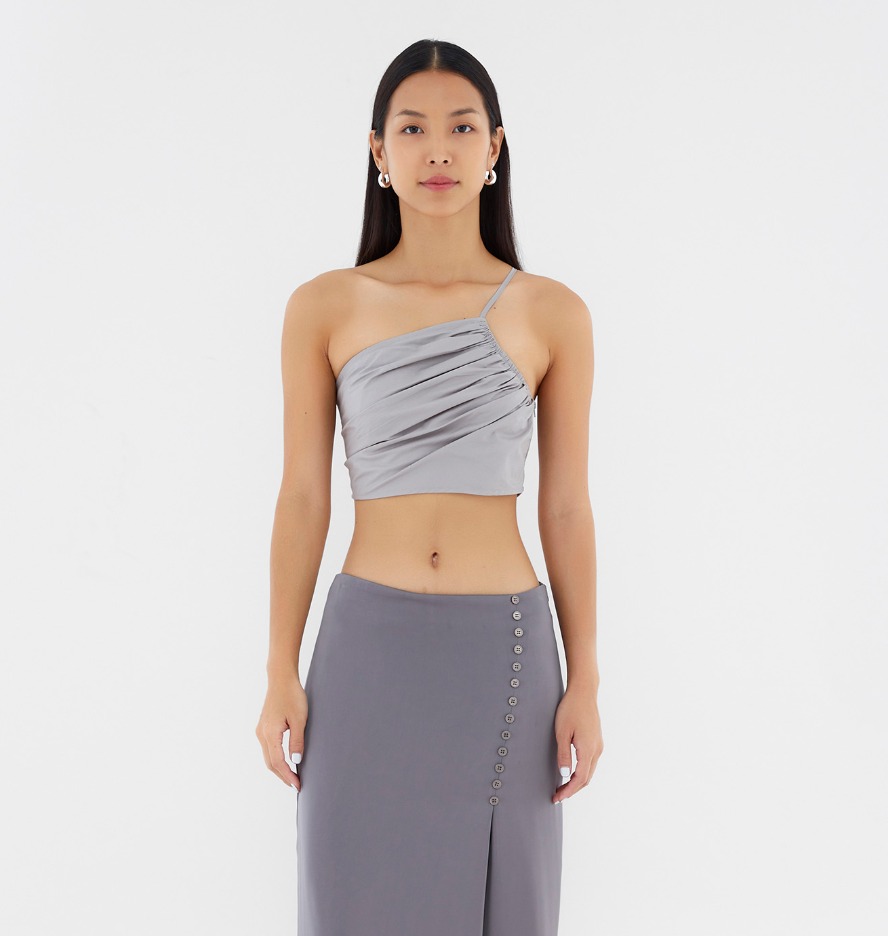 Editor's Market Hinsley One Shoulder Ruch Top, Women's Fashion, Tops ...