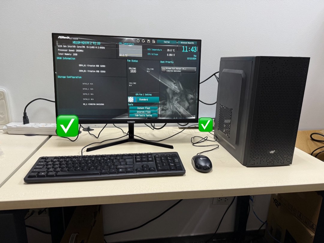 High End PC Desktop Computer Set Intel Core i5-11th Gen 16GB RAM 256 ...