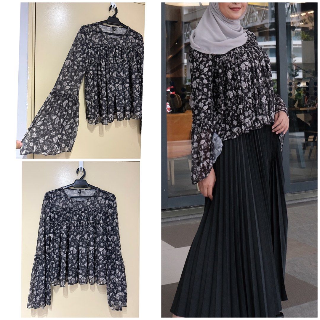 H&M Layerd Mesh Top, Women's Fashion, Tops, Blouses on Carousell
