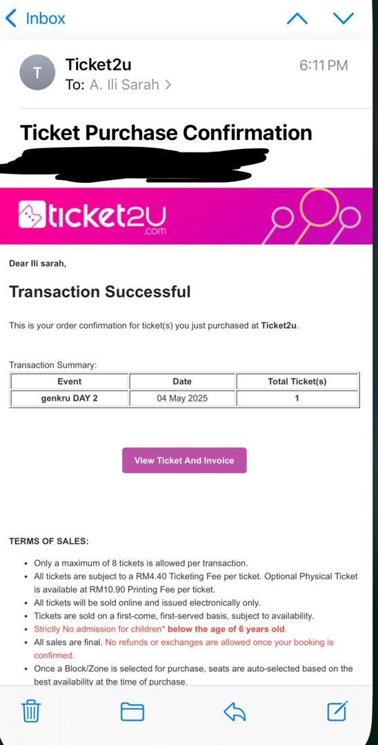 Konsert KRU Genkru Day 2 4 May Block 306 Row R, Tickets & Vouchers ...