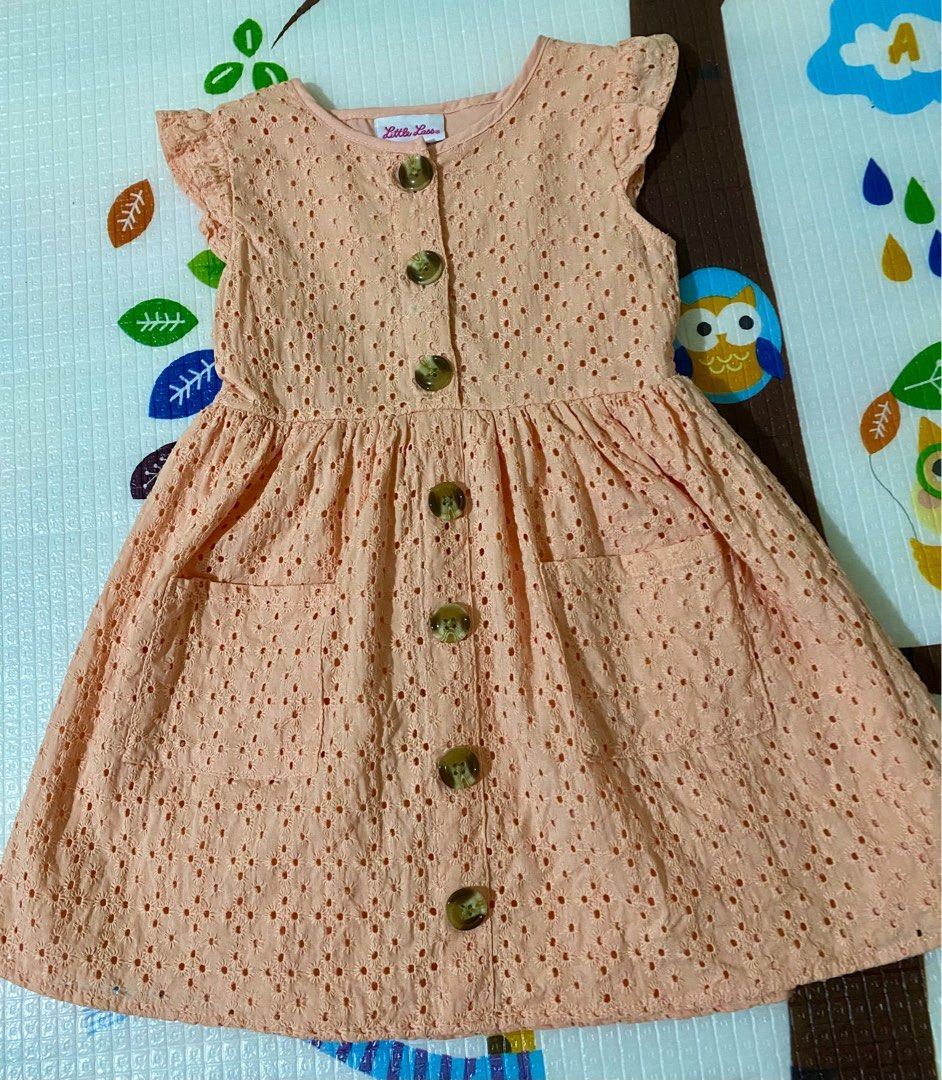 Little lass dress sulam tebuk, Babies & Kids, Babies & Kids Fashion on ...