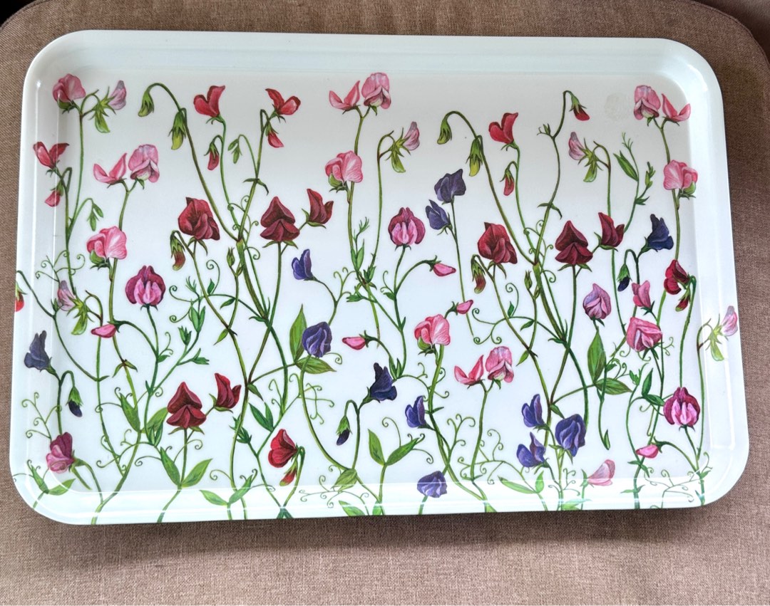 Melamaster Sweet Peas Large Tray, Furniture & Home Living, Kitchenware ...