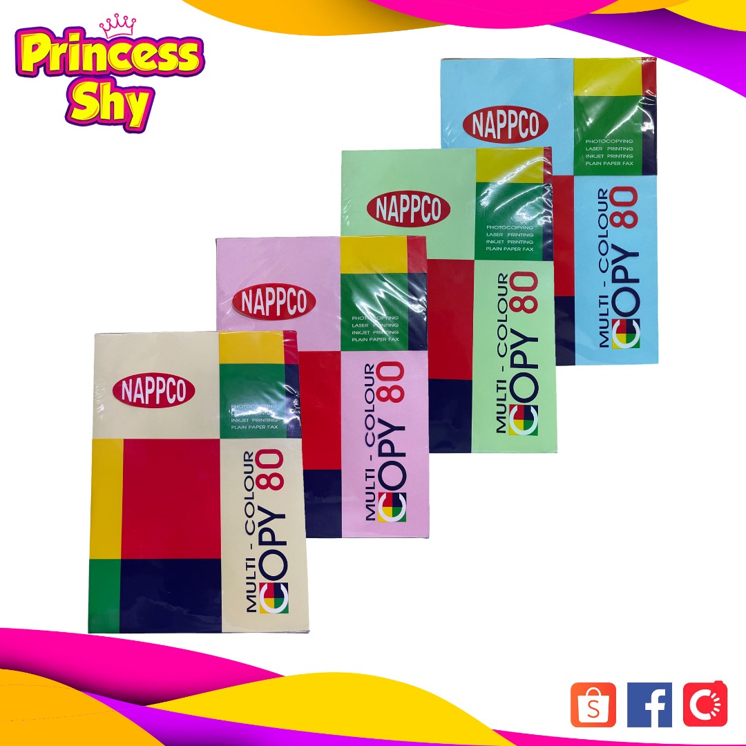 Nappco Multi Color Copy Paper 80 GSM A4 Size Sub 24 per ream 500 sheets ...