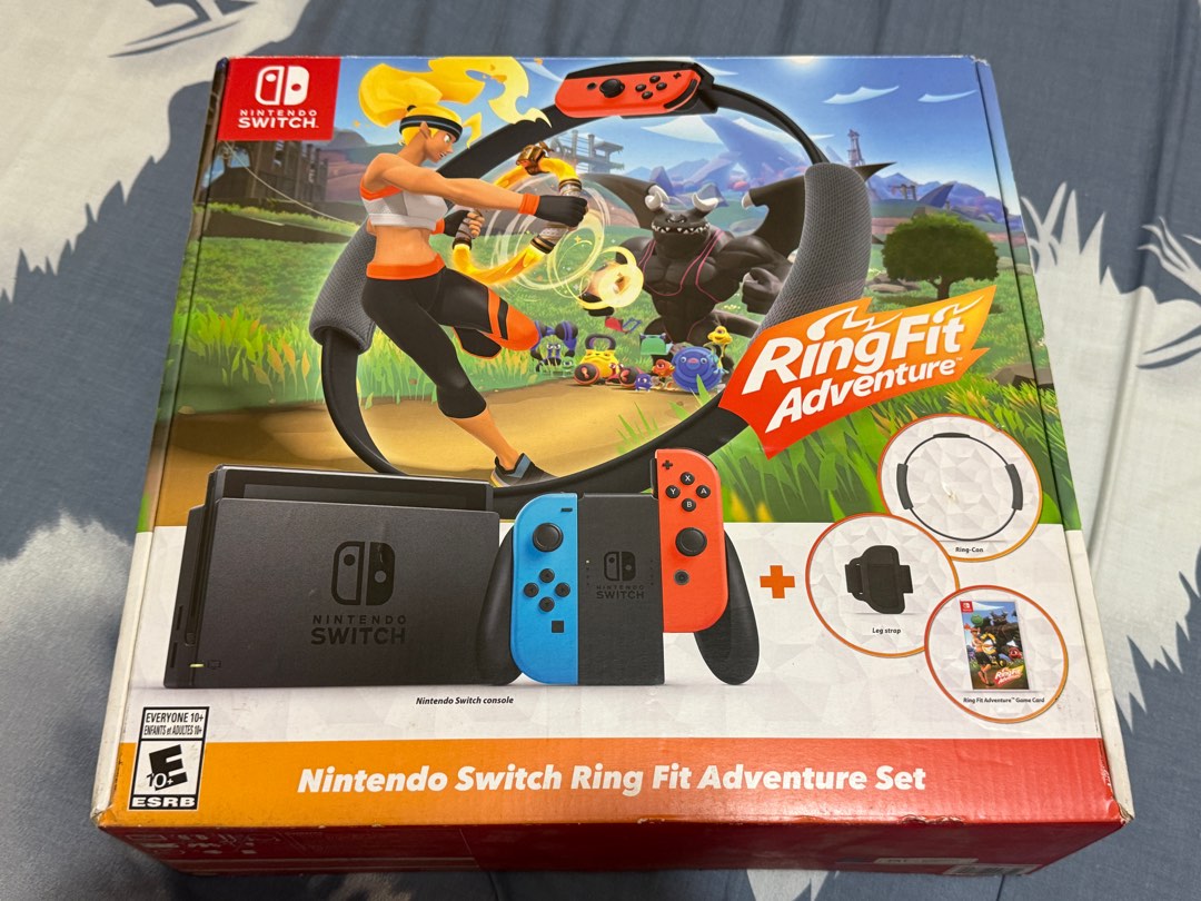 Nintendo Switch V2 + Ring Fit Adventure Set, Video Gaming, Video Game ...