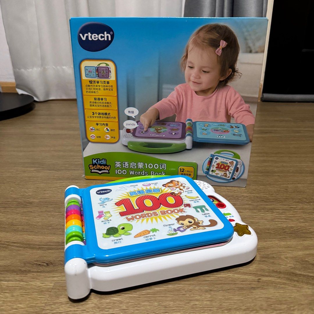 Original Vtech 100 Words Learning Electric Book (With Original Box), Babies & Kids, Infant ...