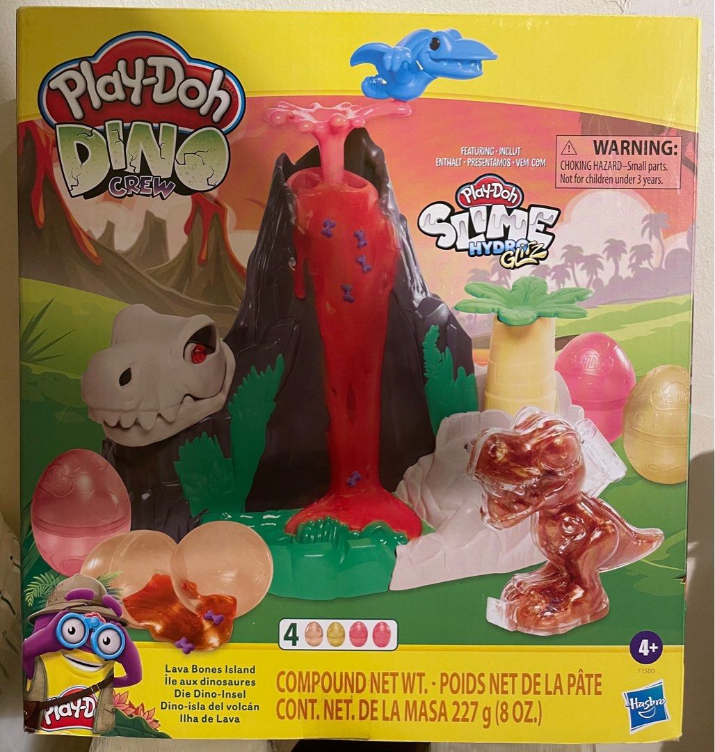 Play Doh Slime Dino Crew Lava Bones Island Volcano Playset with ...