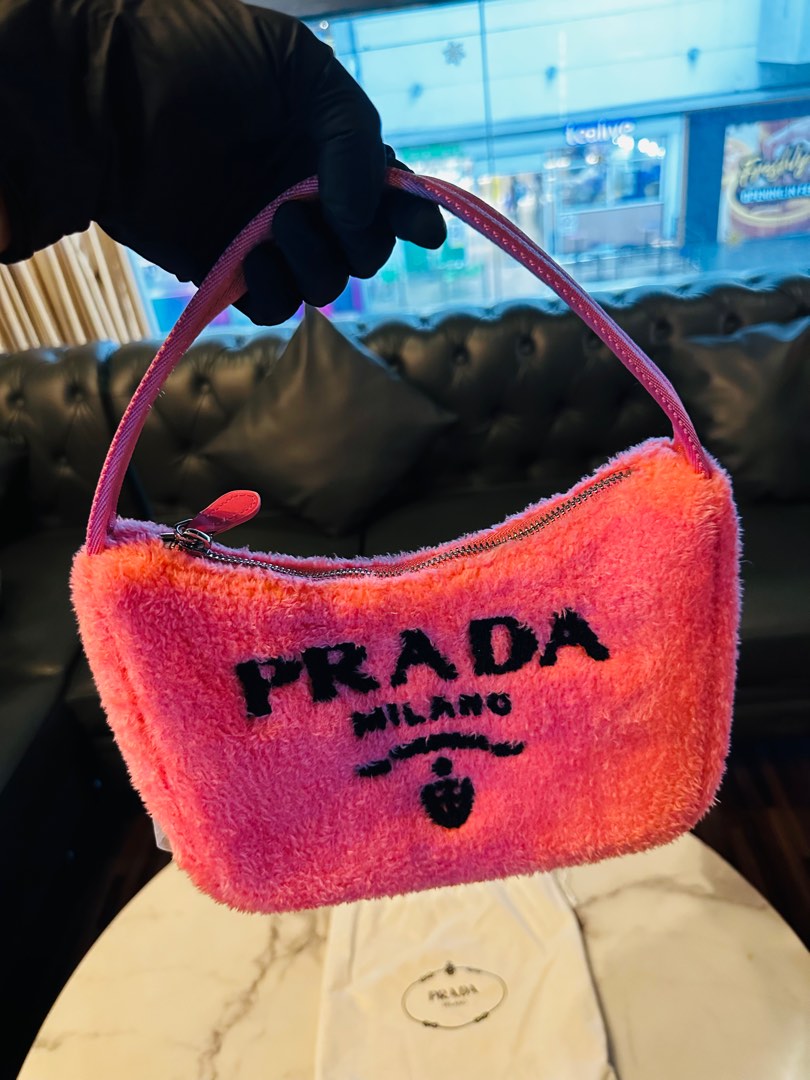 PRADA Re-Edition Rose Pink 2000 Terry-Effect Mini Authentic Bag, Luxury, Bags & Wallets on Carousell