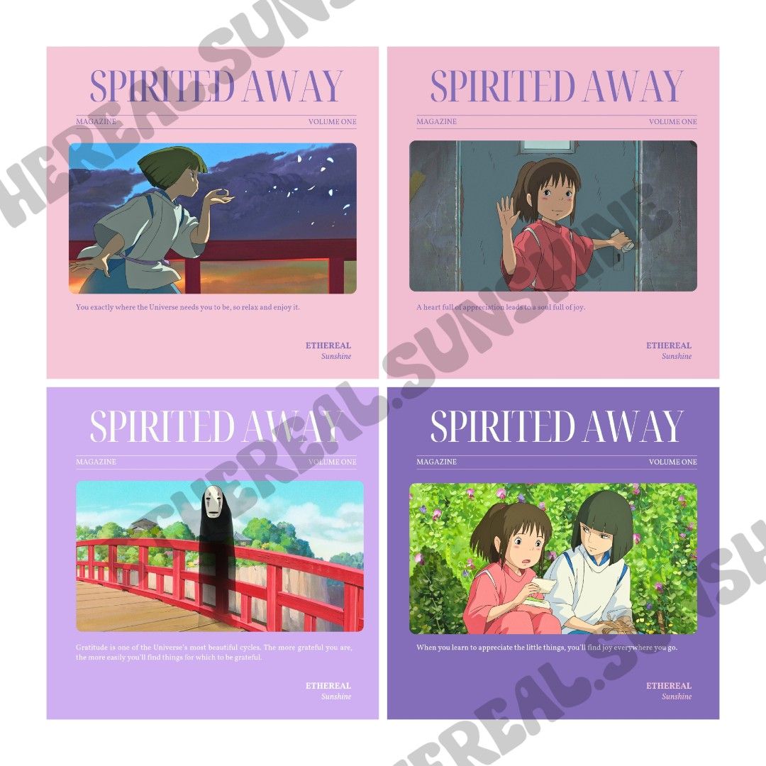 PRINTABLE 10 DAYS OF STUDIO GHIBLI SPIRITED AWAY DIGITAL POSTER, Hobbies & Toys, Stationery ...