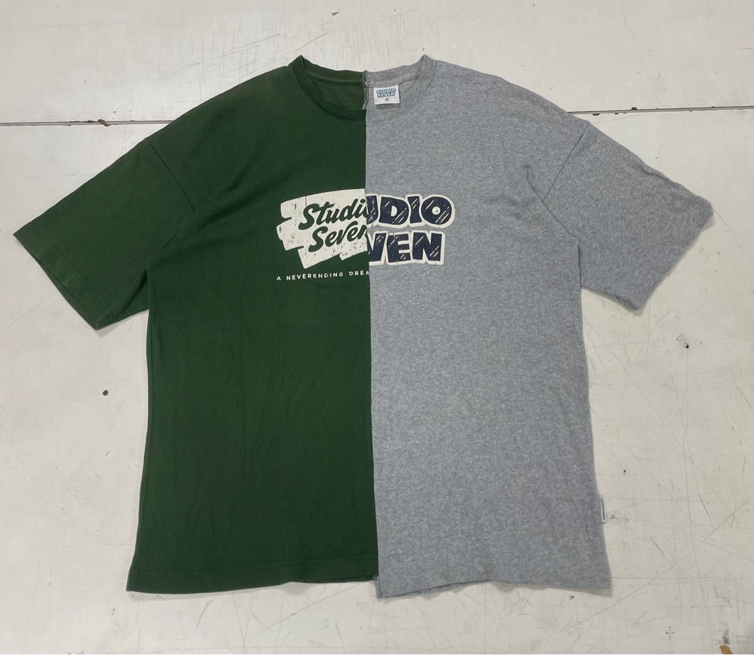 Rare japanese collab brand studio seven x uniqlo two tone t shirt ...