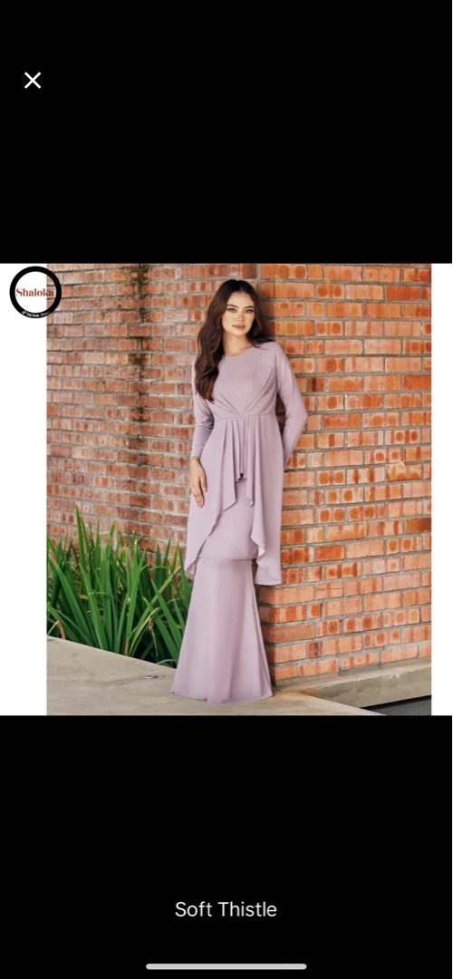 Shaloka Diana Luxe Kurung in Solf Thistle(Lilac), Women's Fashion, Muslimah Fashion, Baju Kurung ...