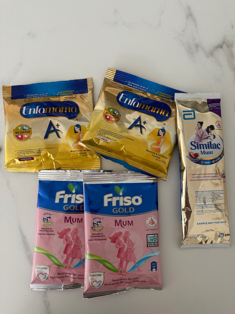 Similac mum, Enfamama, Frisomum maternal milk samples, Food & Drinks ...