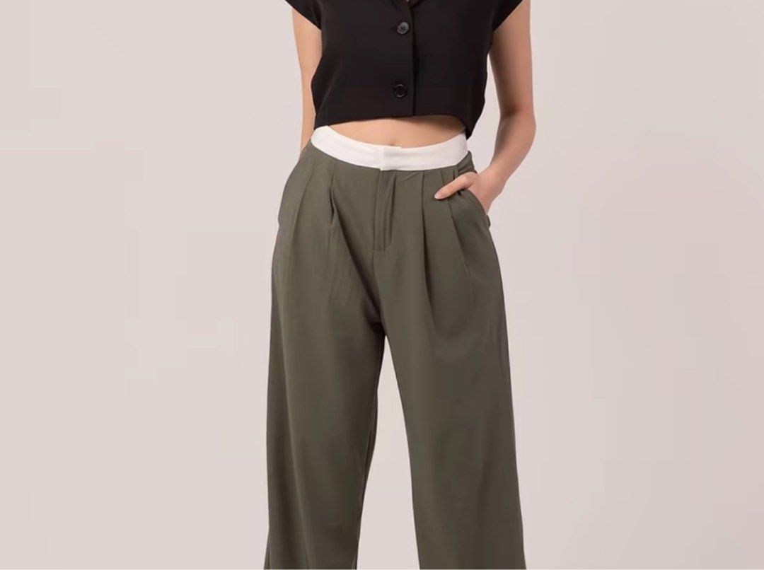 6style one of a kind colour lock pants in green, Women's Fashion ...